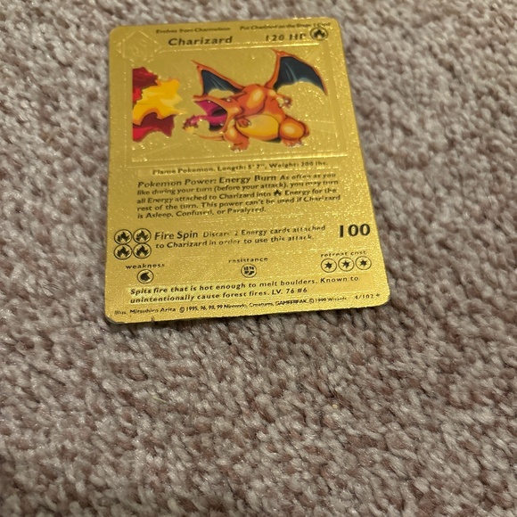 Other | Golden Charizard Card 1995 Edition | Poshmark